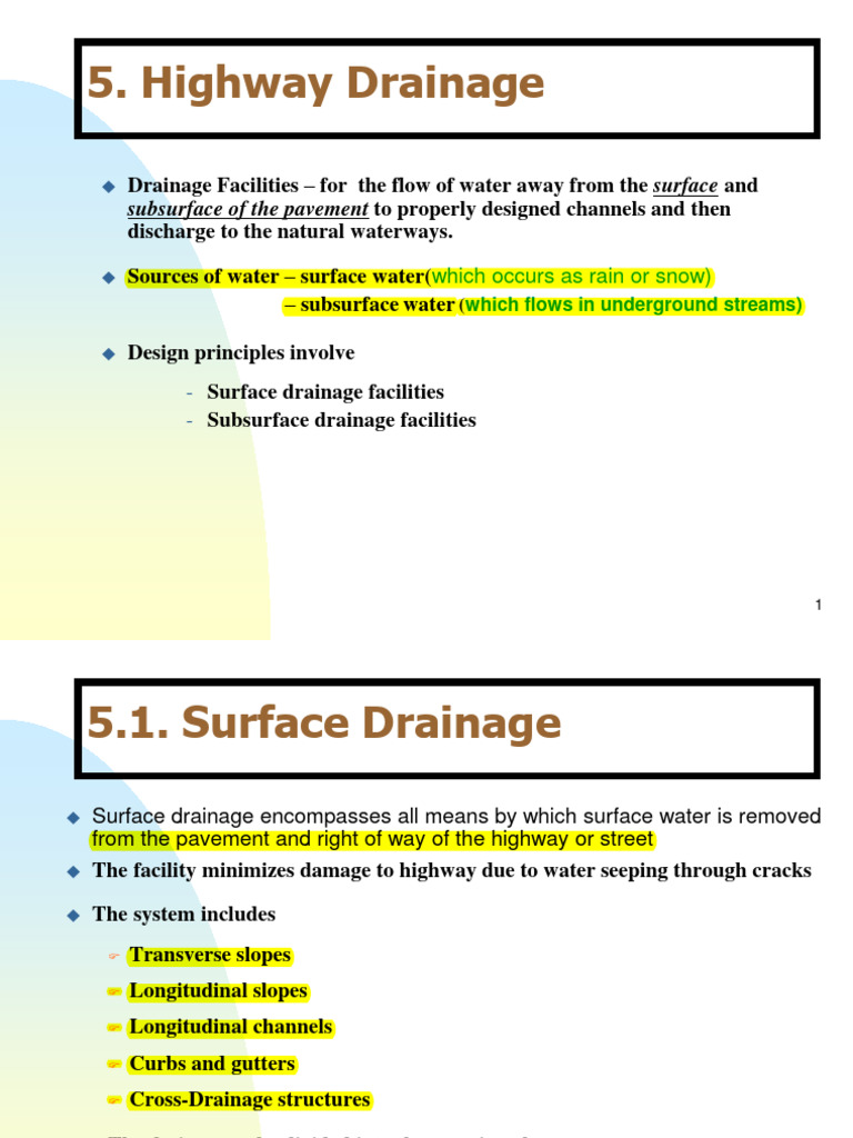 Highway Drainage Design Principles | PDF | Surface Runoff | Drainage Basin