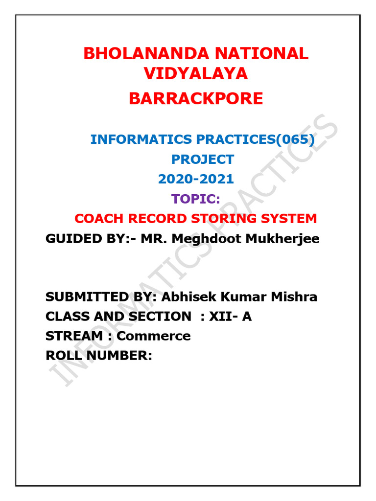 Coach Record Storing System Pdf Python Programming Language Programming