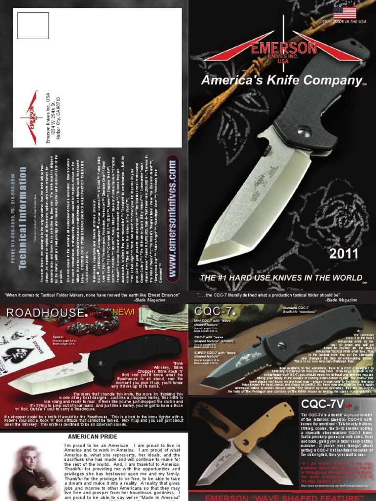 Emerson Knives Catalog 2011 | PDF | Knife | Blade