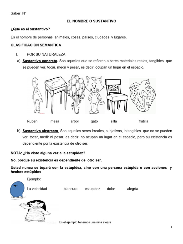 Clasificación y Tipos de Sustantivos | PDF | Sustantivo | Palabra