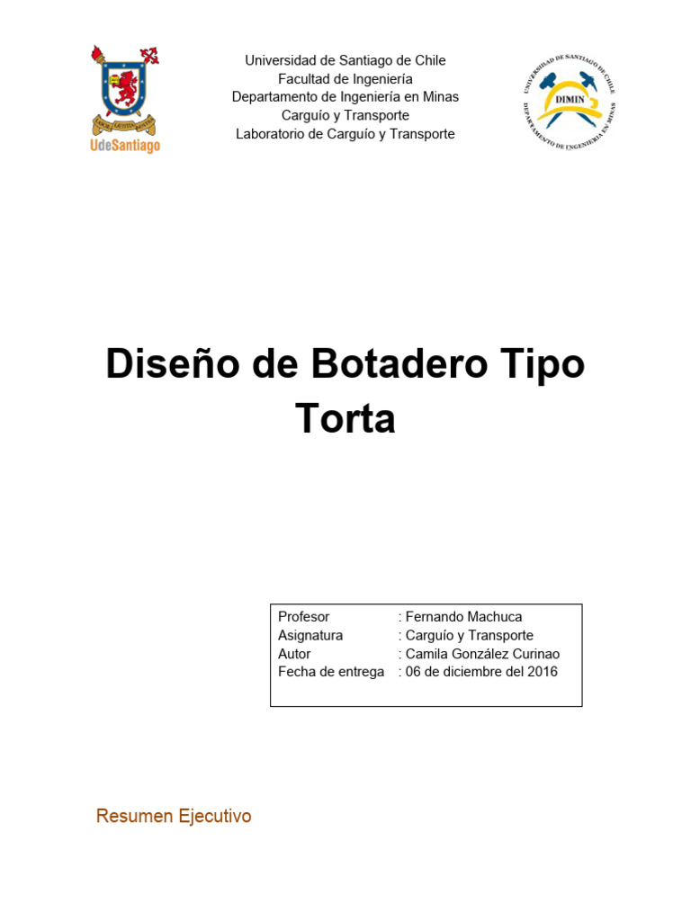 Diseño de Botadero Tipo Torta para Lastre | PDF