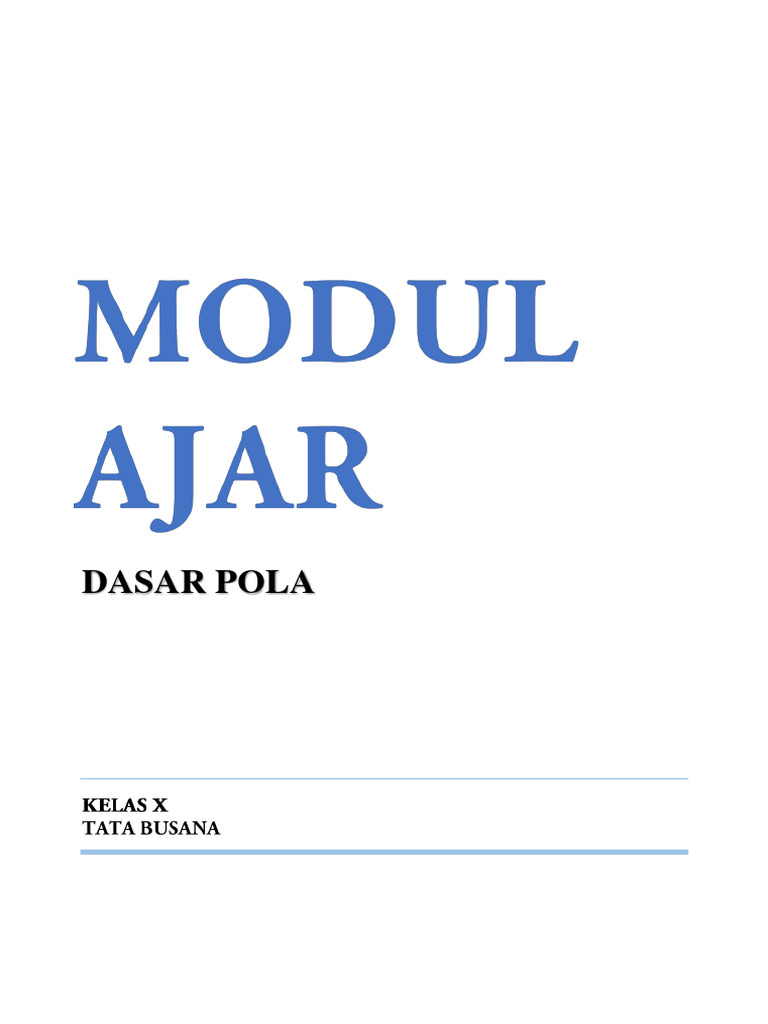 Modul Ajar Dasar Pola | PDF