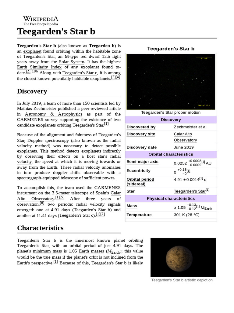 Teegarden's Star B | PDF | Outer Space | Stellar Astronomy