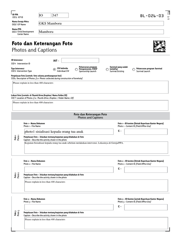 BL-026-03 - Foto - Dan - Keterangan - A4 - Indonesia - PDF - Fillable Kordi | PDF