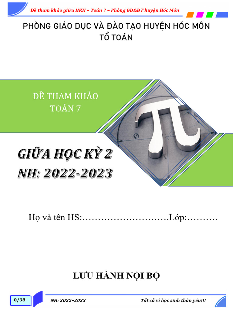 De Tham Khao Giua Ky 2 Toan 7 Nam 2022 2023 Phong GDDT Hoc Mon TP HCM | PDF