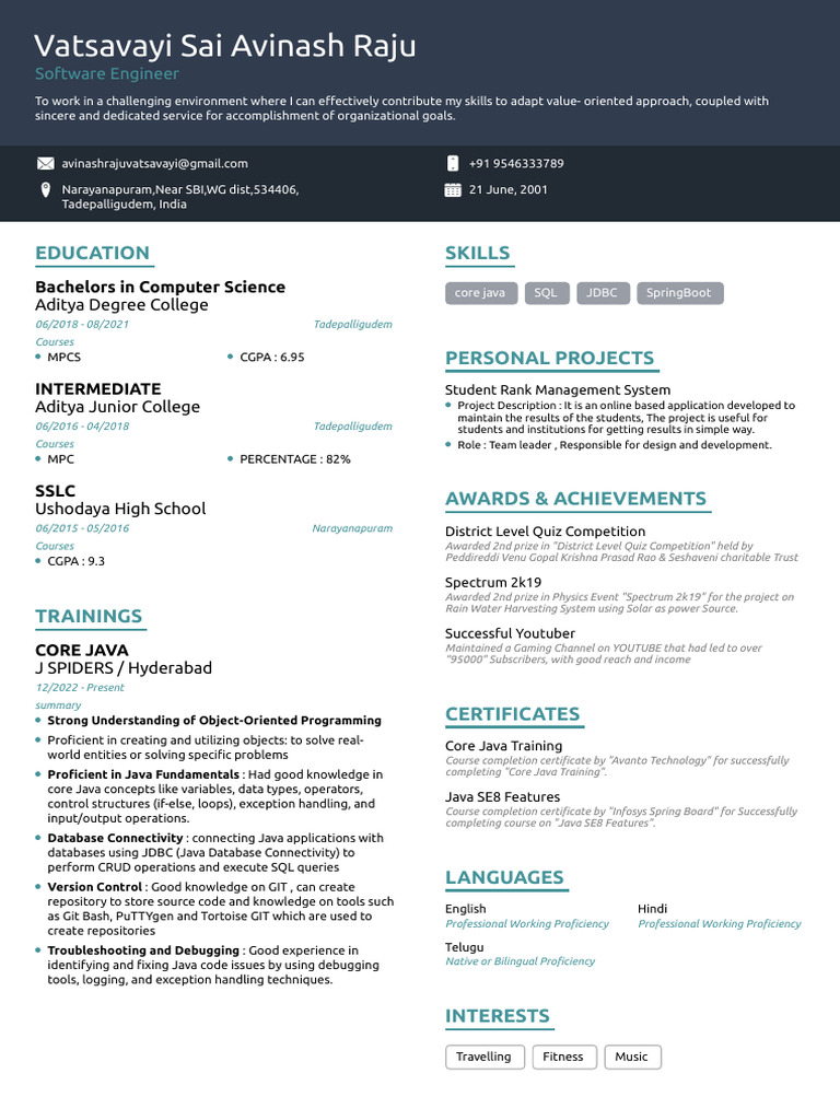 Avinash Java Hyd | Download Free PDF | Databases | Java (Programming Language)