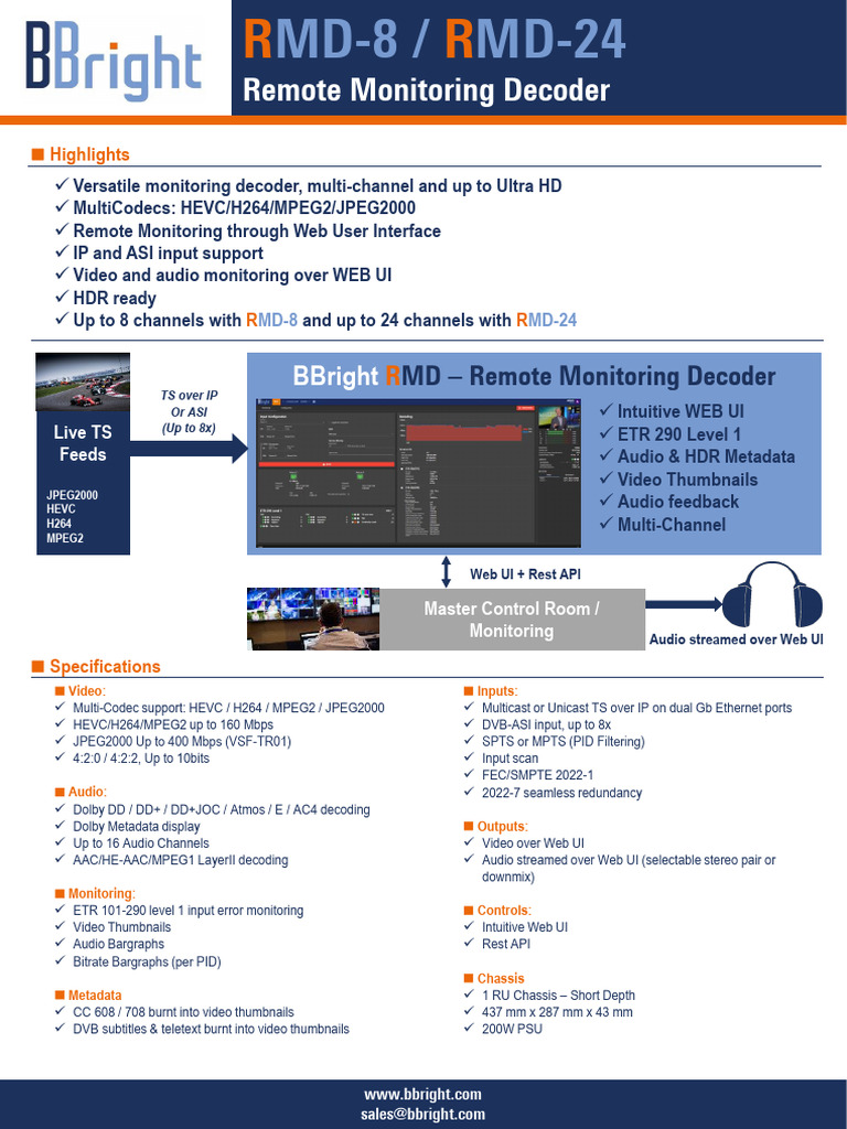 Datasheet - RMD v1.0 2021-02-18 | PDF | Codec | Television Technology