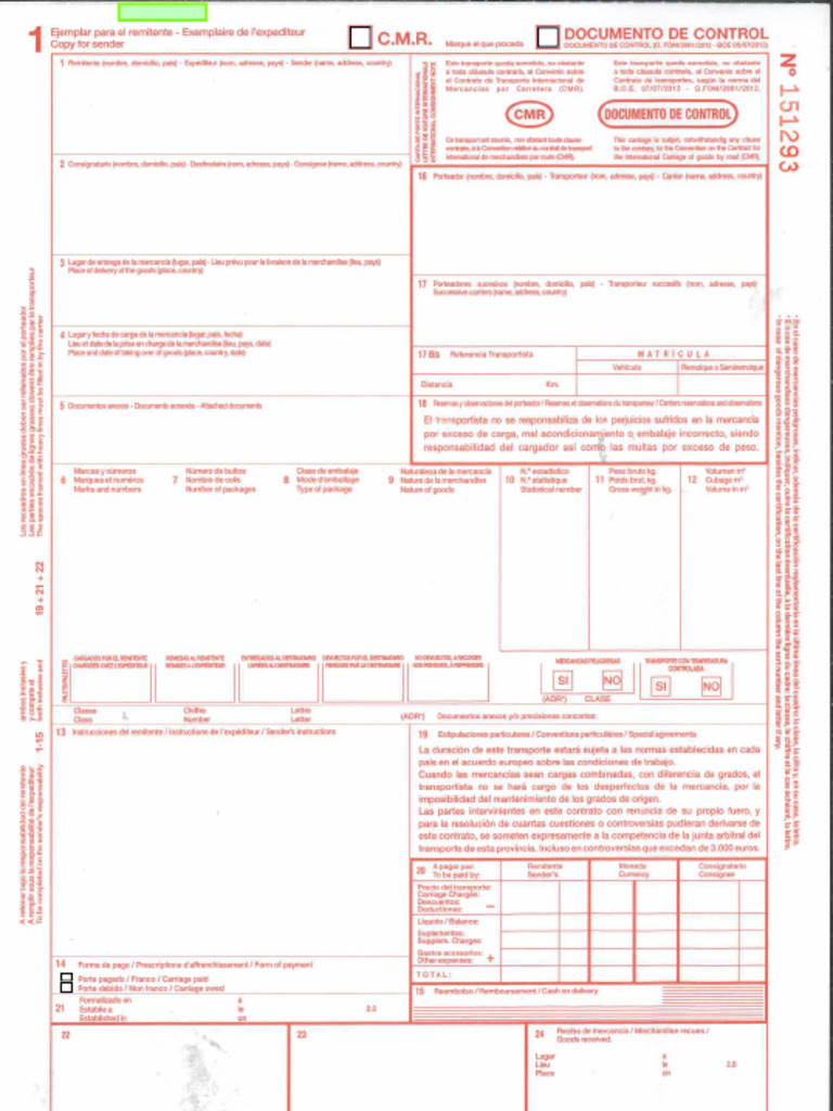 CMR-Formulario Bis | PDF