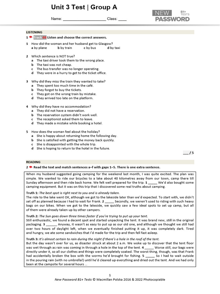 New Password B1+ UT 3A | PDF | Language Arts & Discipline