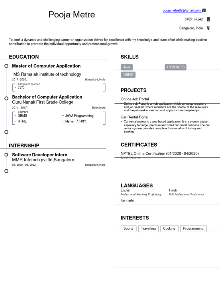 Pooja Resume-2 | PDF | World Wide Web | Internet & Web