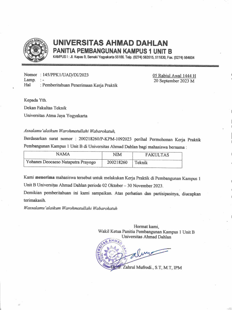 Surat Balasan BSP | PDF