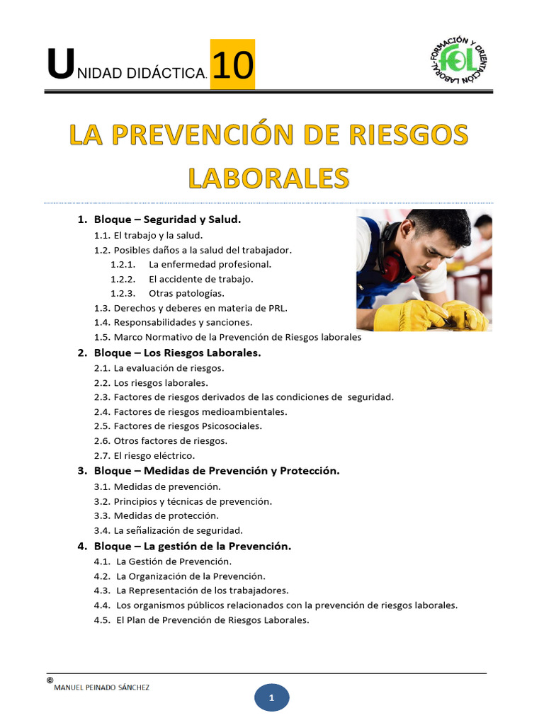 Unidad 10 - La Prevencion de Riesgos Laborales | PDF | Business | Valores