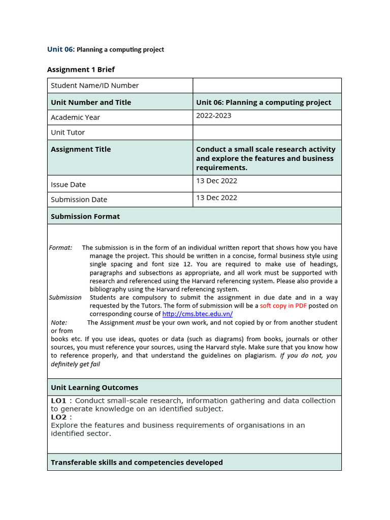 Unit 06 Assignment 1-Brief | PDF | Sustainability