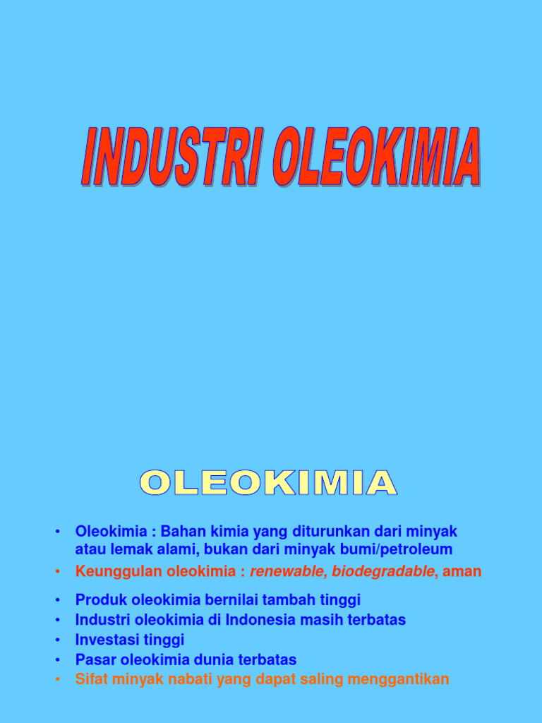 Industri Oleokimia Indonesia: Tantangan dan Peluang | PDF