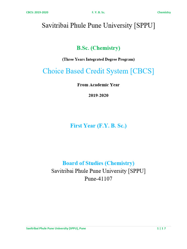 F.Y. B. Sc. Chemistry Syllabus CBCS 2019-20 - (Modified) - 14.11.2019 ...