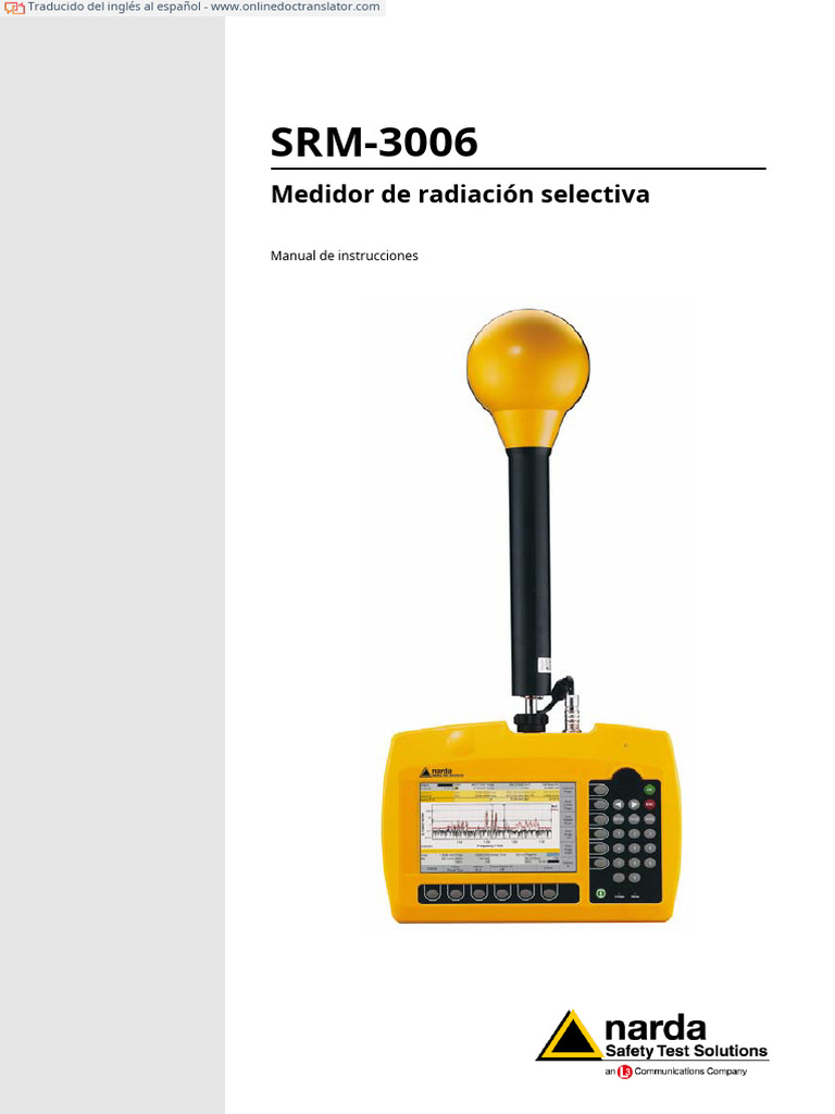 Manual Narda Srm3006 Español | PDF | Medición | Antena (Radio)