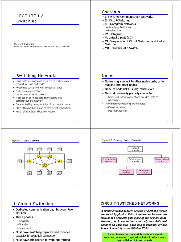 Chapter 8 Switching | PDF | Packet Switching | Computer Network