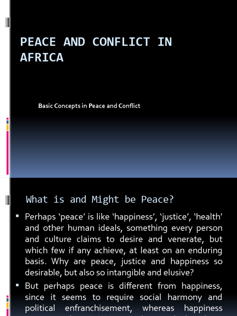 Peace and Conflict in Africa | PDF | Id | Psychology