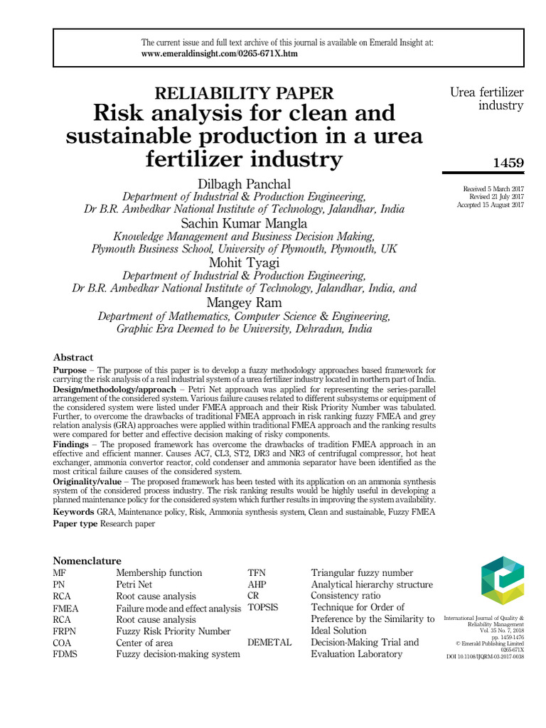 Environmental Impact Checklist of Urea Fertilizer Industry | PDF ...