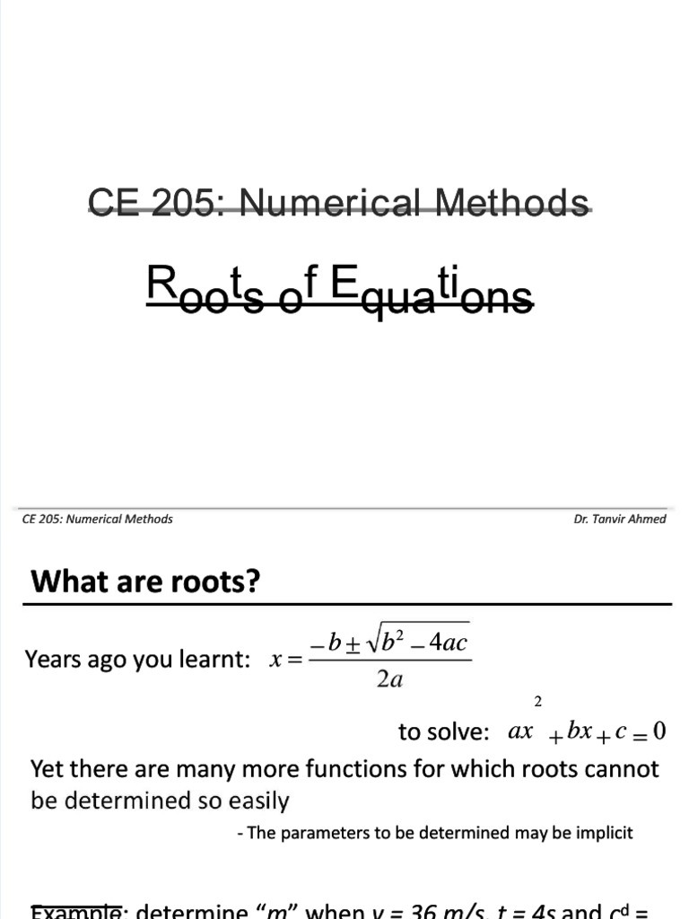 PDF Ce205 Roots of Equations - Compress | PDF | Equations ... PDF Ce205 Roots of Equations - Compress | PDF | Equations ...