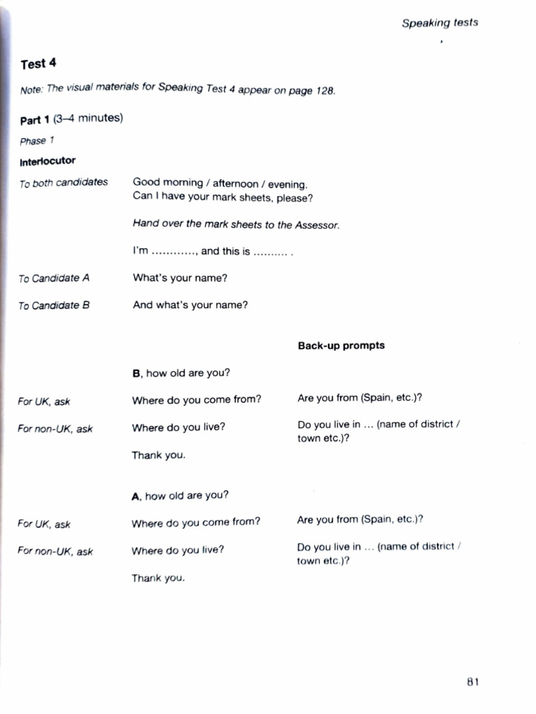 A2 Key For Schools 1 (Part 3) | PDF