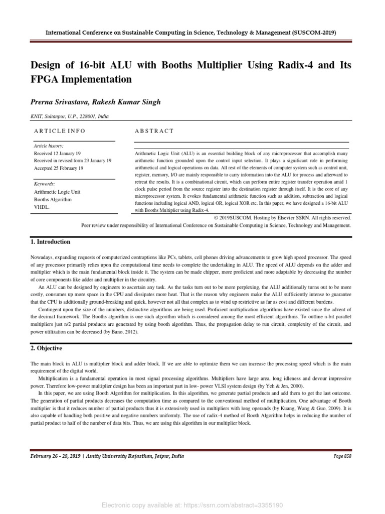 High Speed Alu | PDF | Vhdl | Multiplication