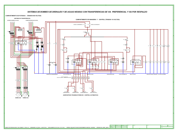 Plano de Sistemas de Bombeo de Drenaje y Aguas Negras Con Transferencias y Un Rele de Control de ...