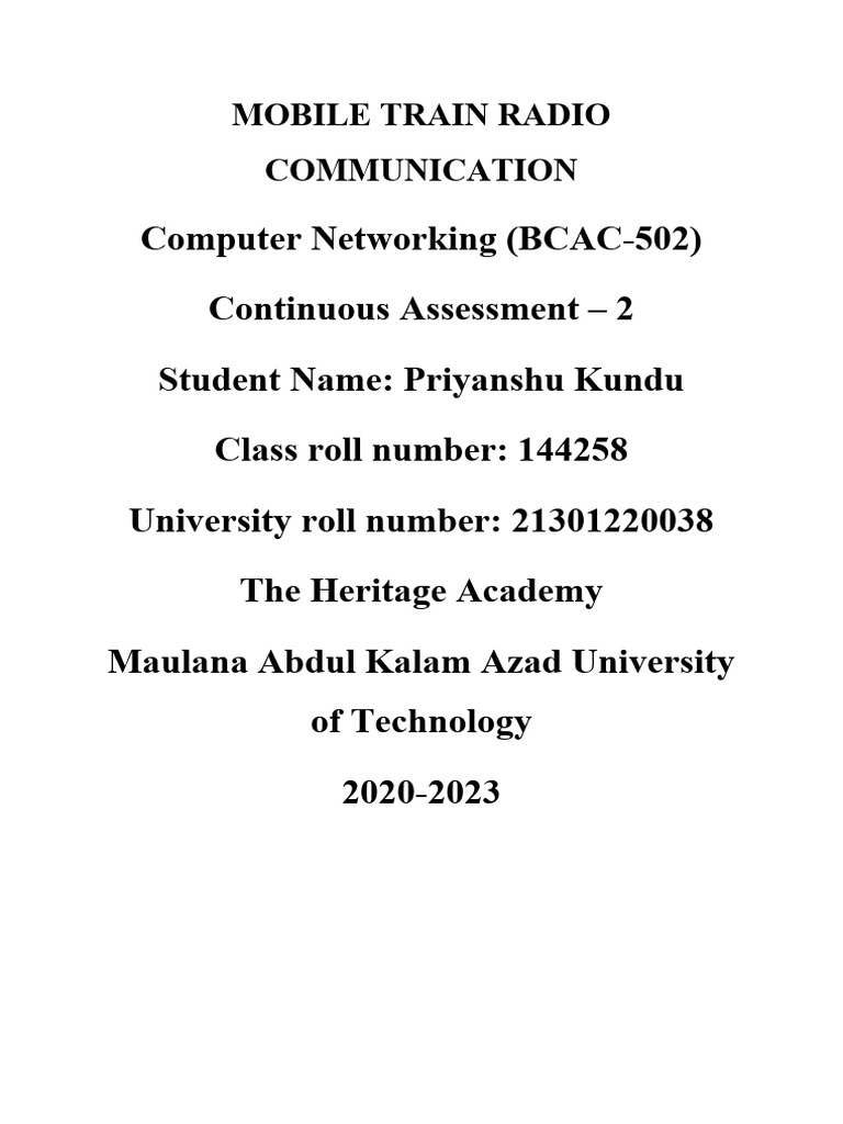 Mobile Train Radio Communication | PDF | Radio | Communications System