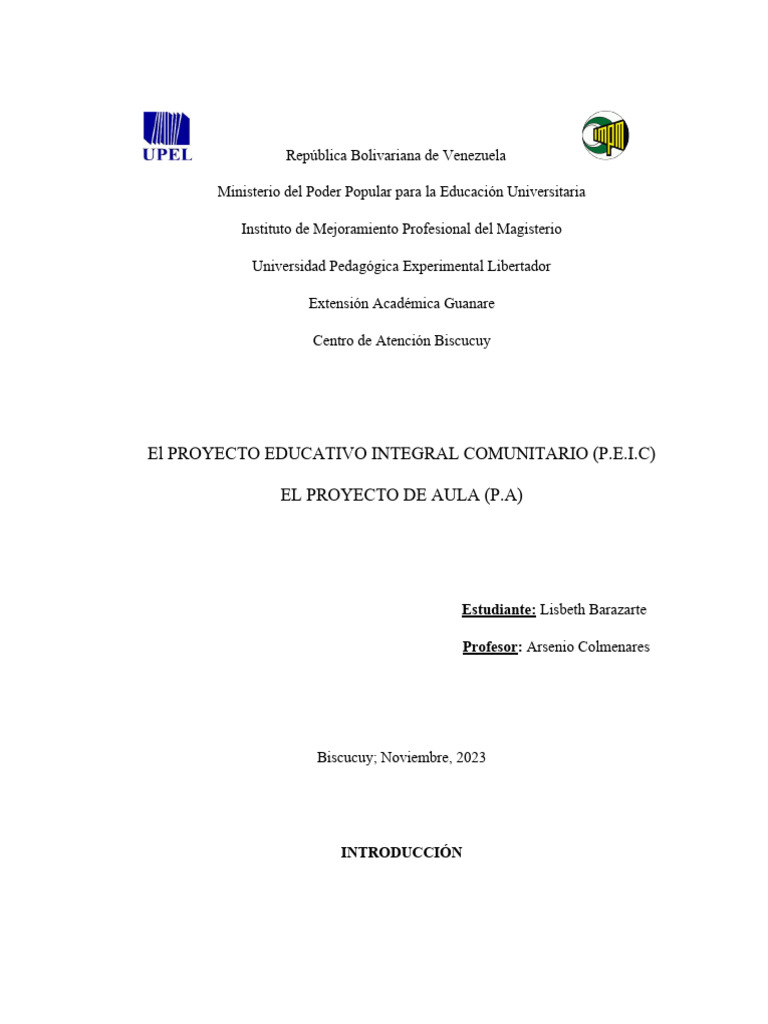 Proyectos Educativos Informe | PDF | Evaluación | Enseñando