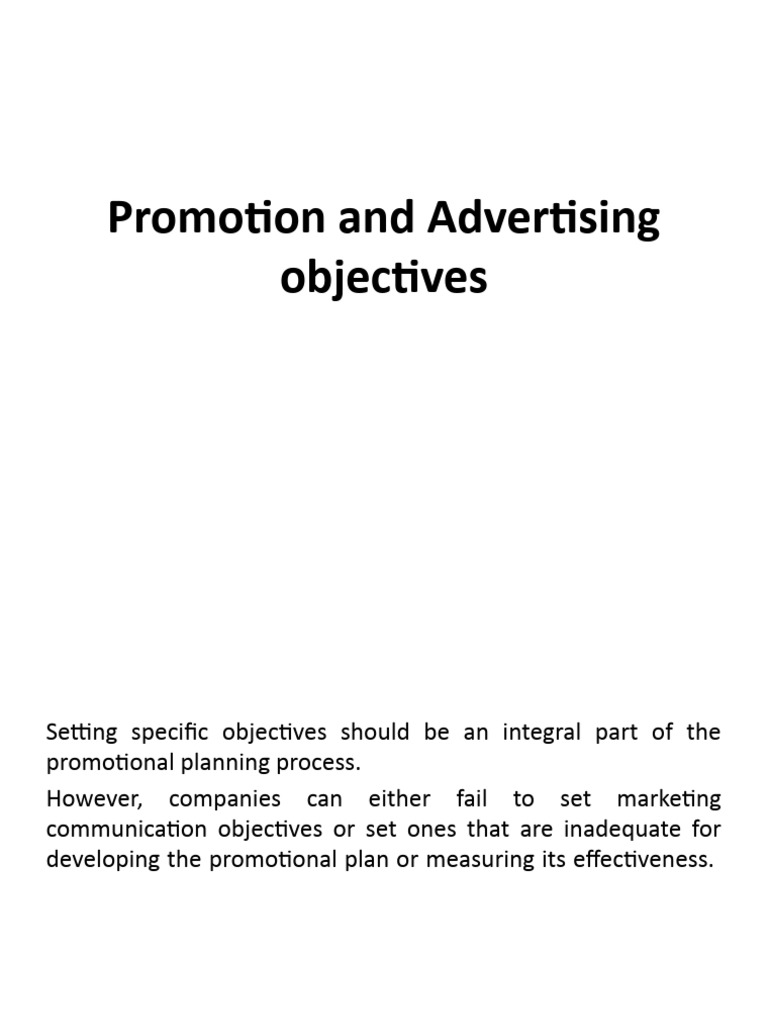 Setting Effective Promotion Objectives | PDF | Target Audience | Brand
