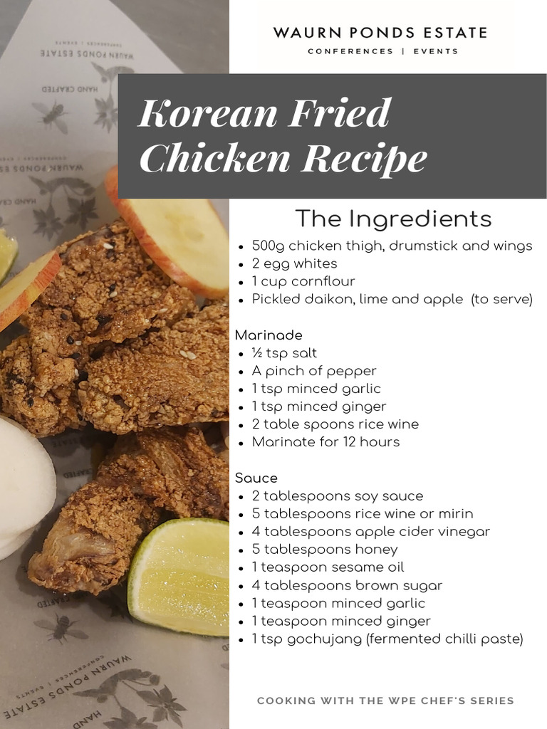 Korean Fried Chicken Recipe Final | PDF