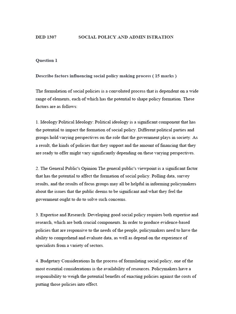 Factors and Challenges in Social Policy | PDF | Policy