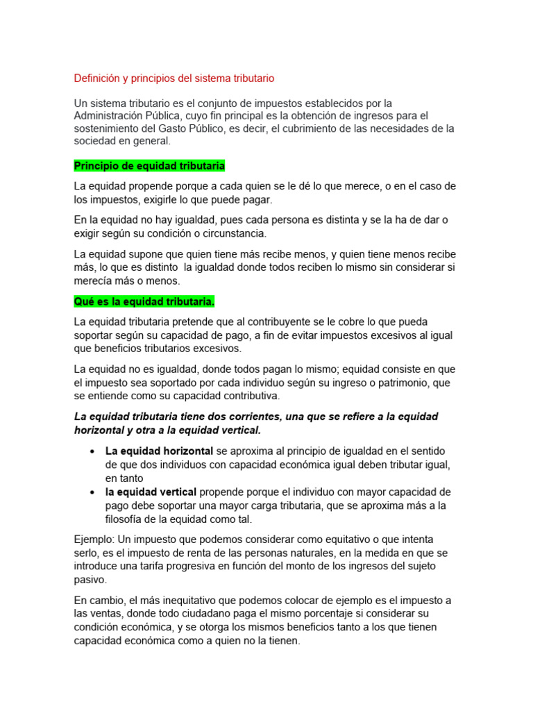 Definición y Principios Del Sistema Tributario | PDF | Impuestos ... Definición y Principios Del Sistema Tributario | PDF | Impuestos ...