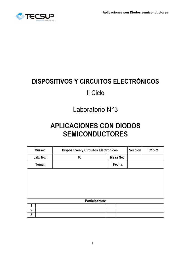 L3 Aplicaciones Con Diodo | PDF | Diodo | Semiconductores