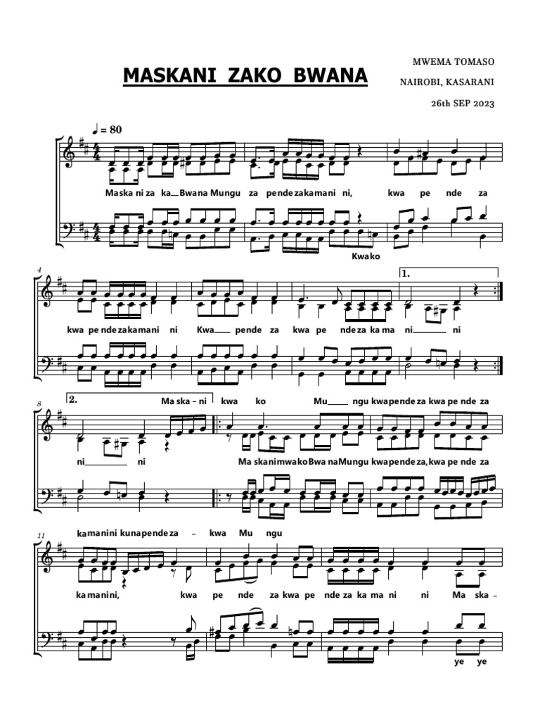 Maskani Zako Bwana Final | PDF
