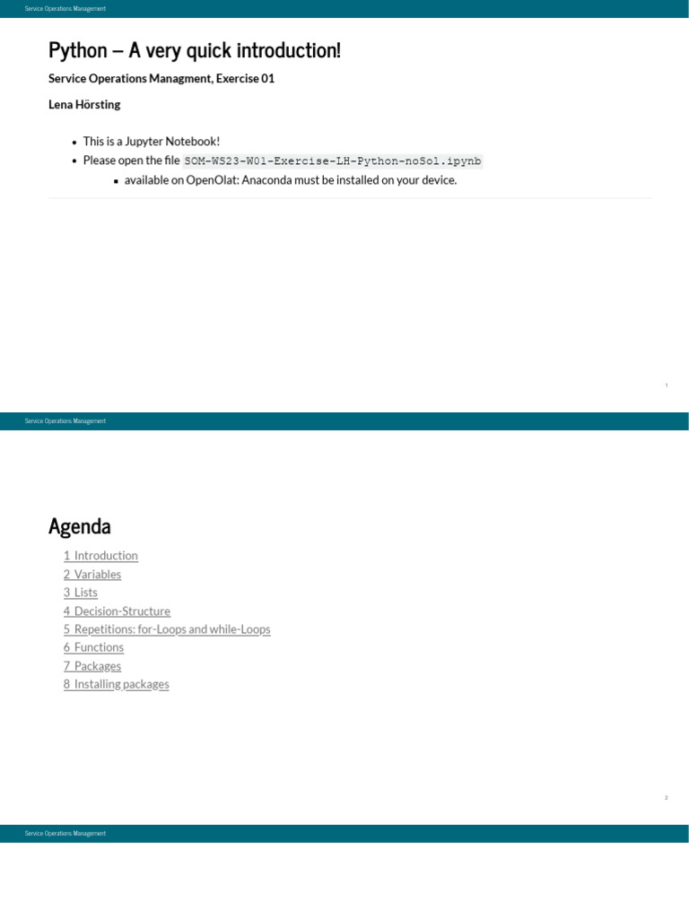 SOM WS23 W01 Exercise LH Python Nosol | PDF | Boolean Data Type ...