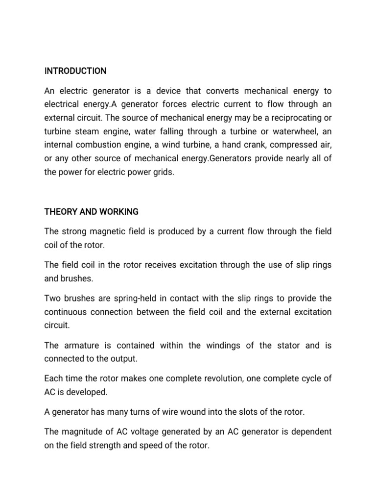 Ac Generator | PDF | Electric Generator | Alternating Current