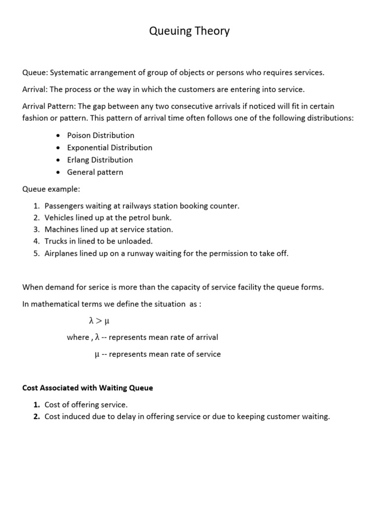 Queuing Theory or | Download Free PDF | Statistical Theory | Operations Research