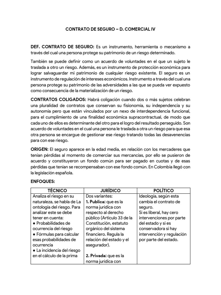 CONTRATO de SEGURO Estudio Definitivo | PDF | Póliza de seguros | Seguro