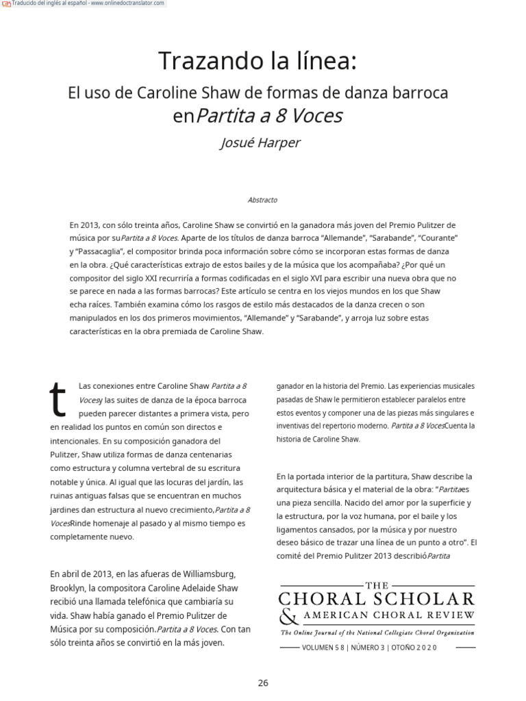 Joshua Harper Drawing The Line Carolina Shaws Use of Baroque Dance ...