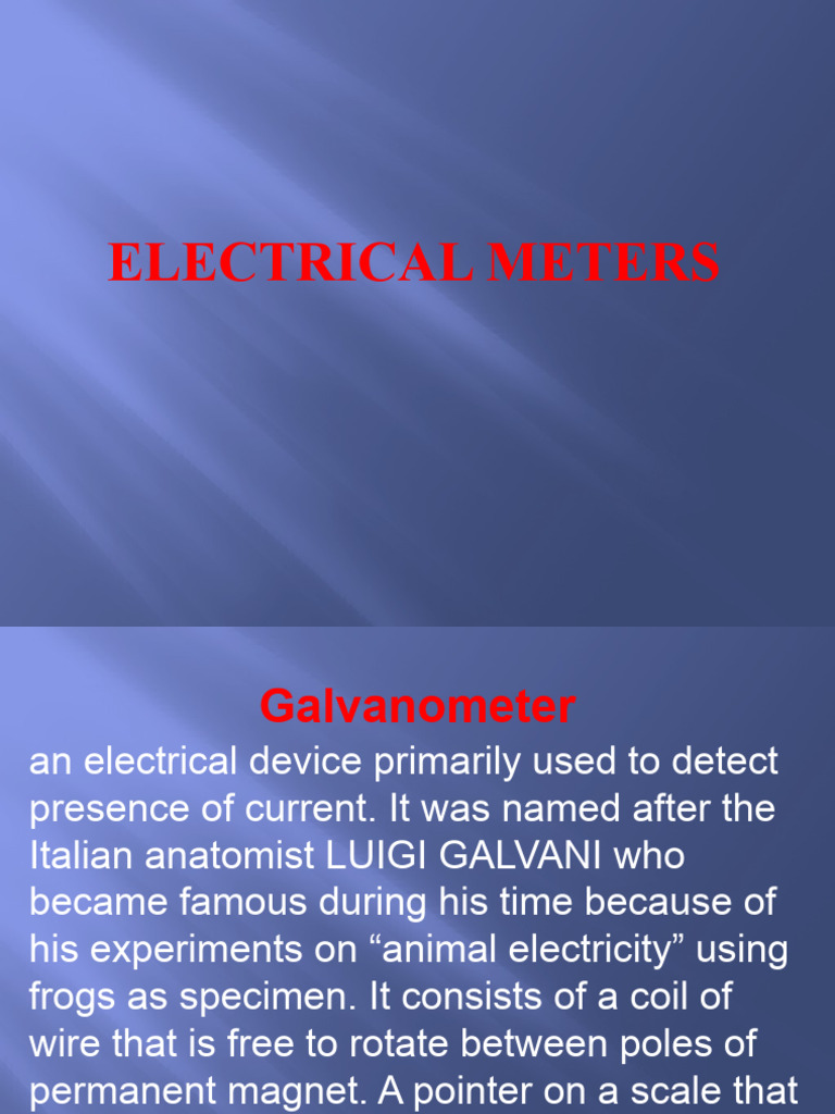 2nd Quarter Week 1 Electrical Meters | Download Free PDF | Voltage ...