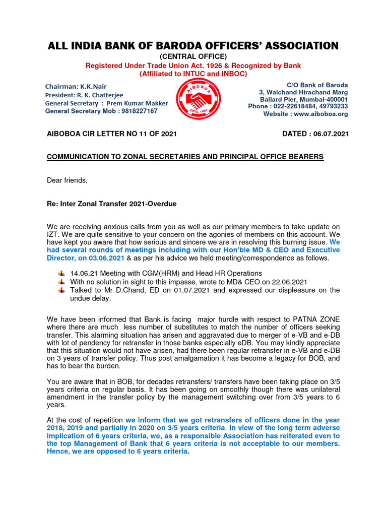 Circular Letter 11 of 2021 To ZSs and Principal Office Bearers Reg ...