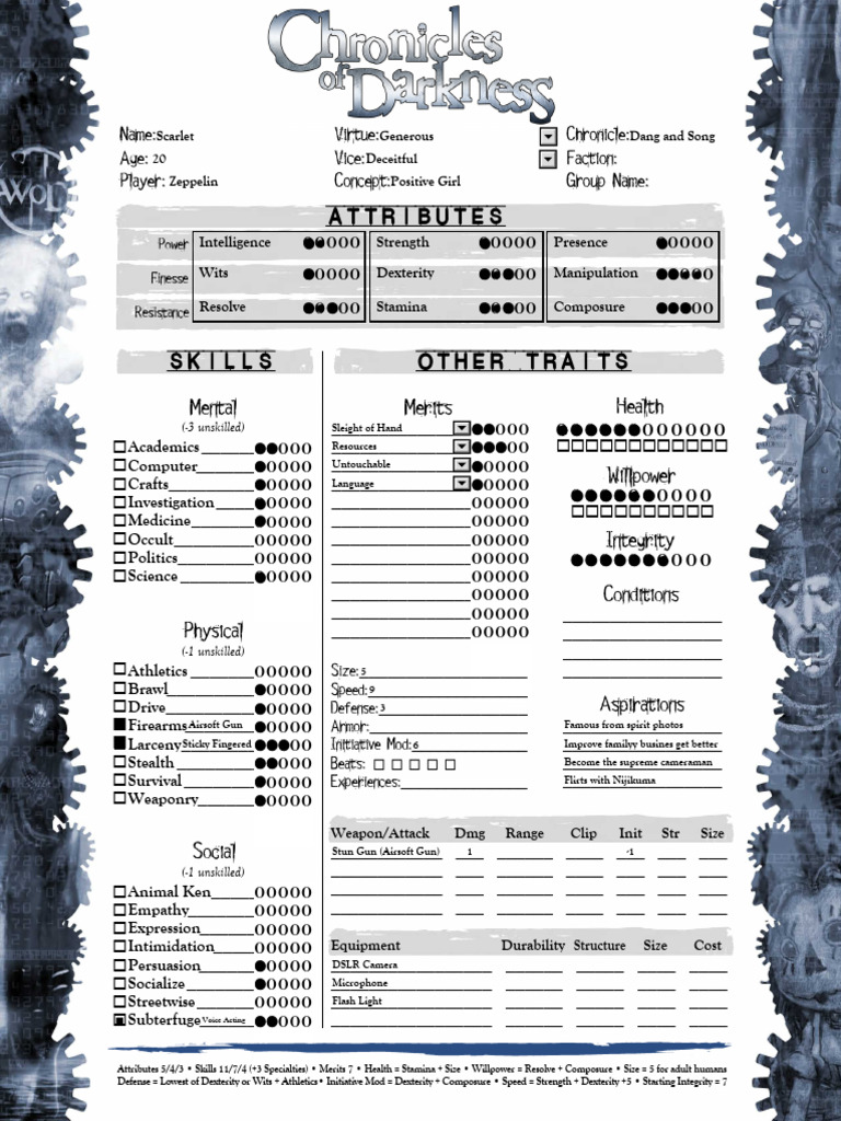 CoD Scarlet Sheet | PDF | Psychology