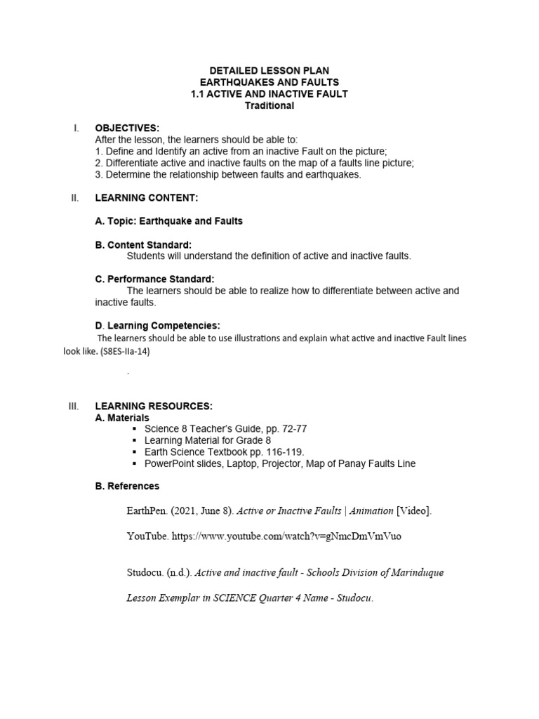 TRADITIONAL DLP ACTIVE AND INACTIVE (Semi Final) | PDF | Fault (Geology ...