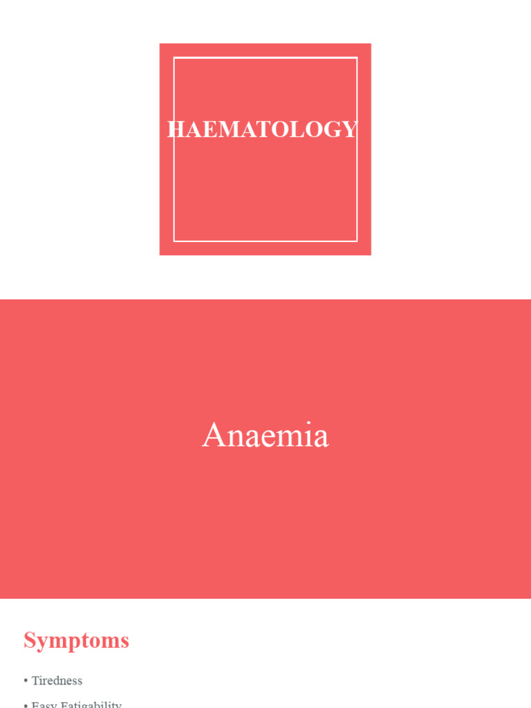Hematology PDF Anemia Thrombosis