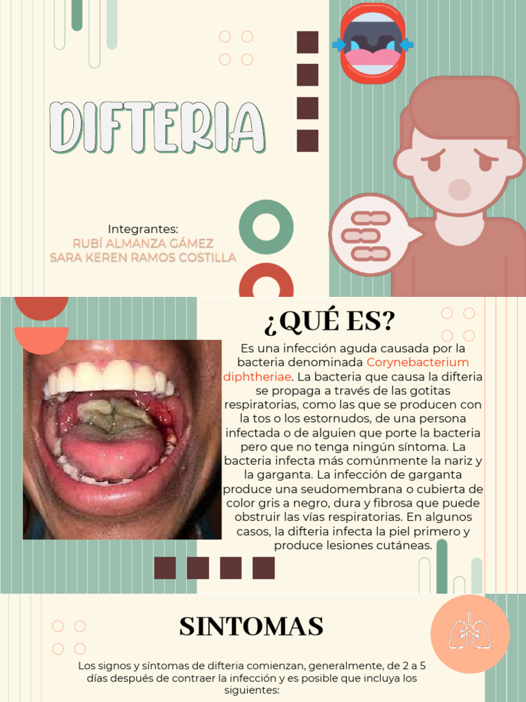 Presentacion Difteria | PDF | Microbiología | Medicina CLINICA