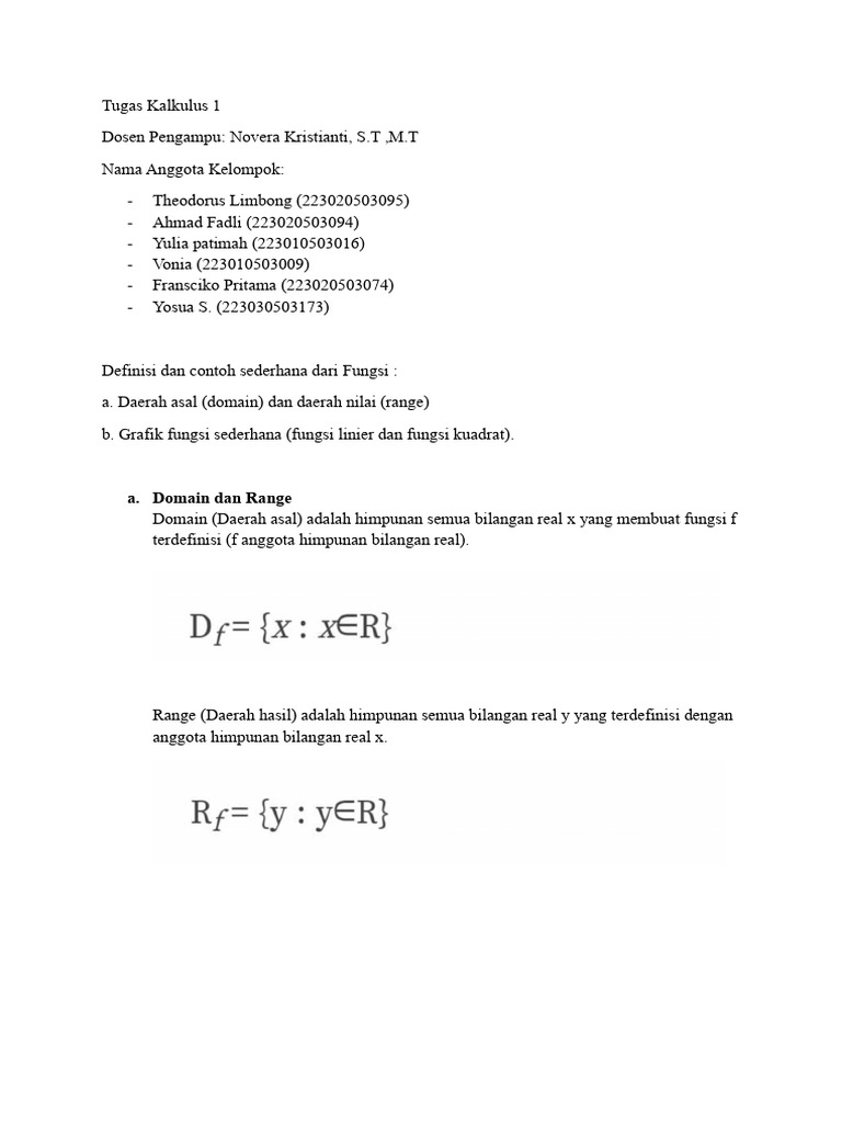Tugas Kalkulus 1 2023 | PDF