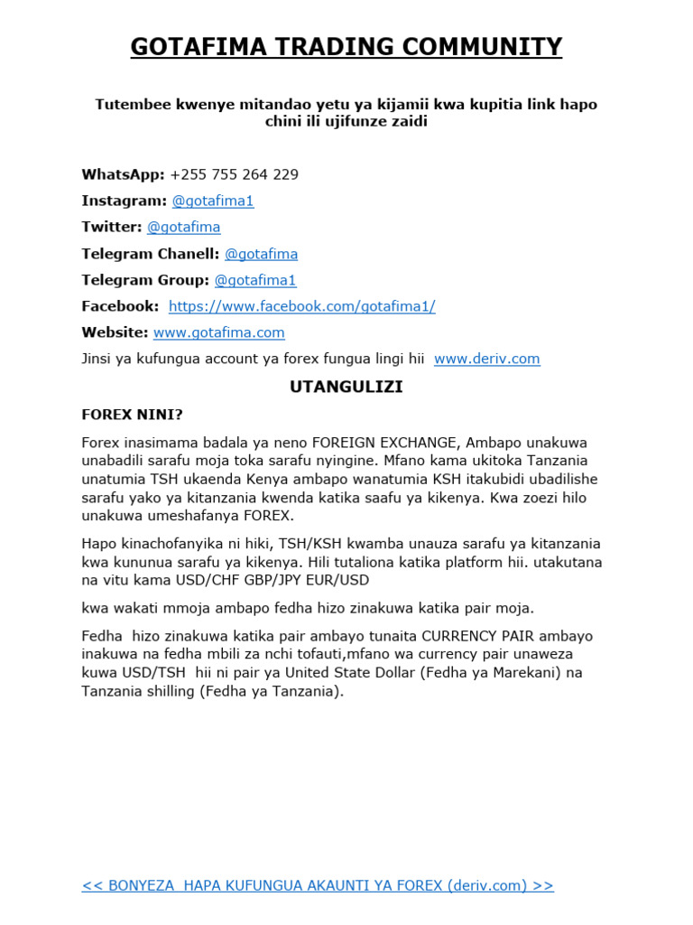1 Forex Kwa Lugha Ya Kiswahili | PDF