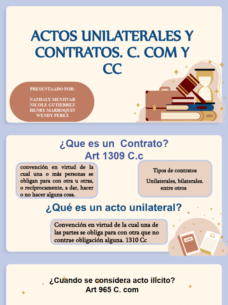 Actos Unilaterales y Contratos | PDF