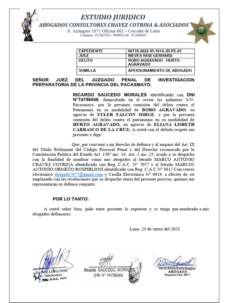 APERSONAMIENTO Brinny | PDF